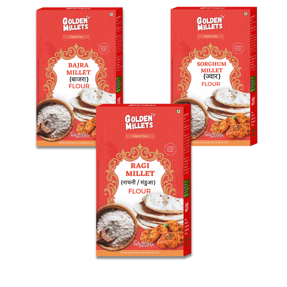 Ragi Jowar Bajra Flour Combo – Golden Millets
